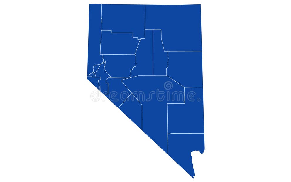 Nevada Administrative Map. Counties Map of Nevada, Blank Map, Empty Map ...