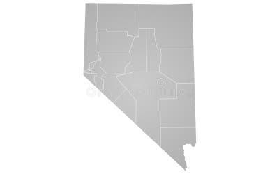 Nevada Administrative Map. Counties Map of Nevada, Blank Map, Empty Map ...