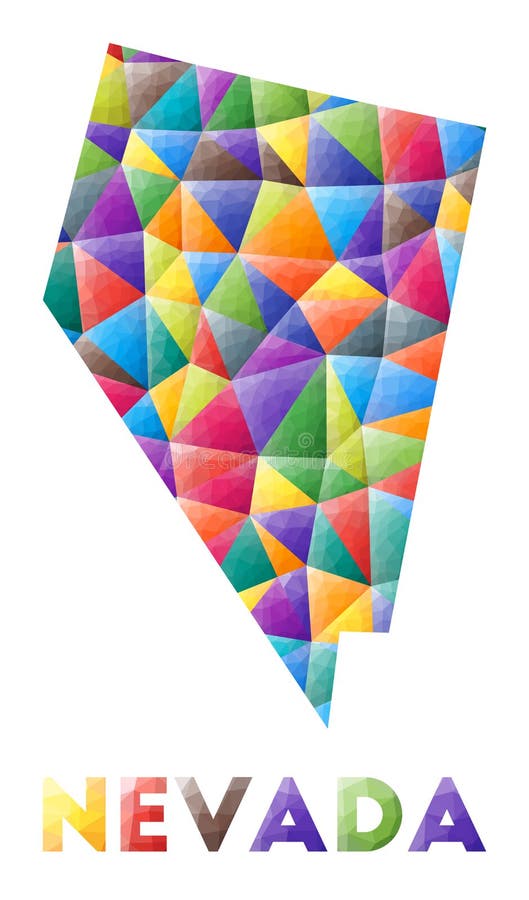 Low Poly Map of Nevada State USA. Polygonal Shape Vector Illustration ...