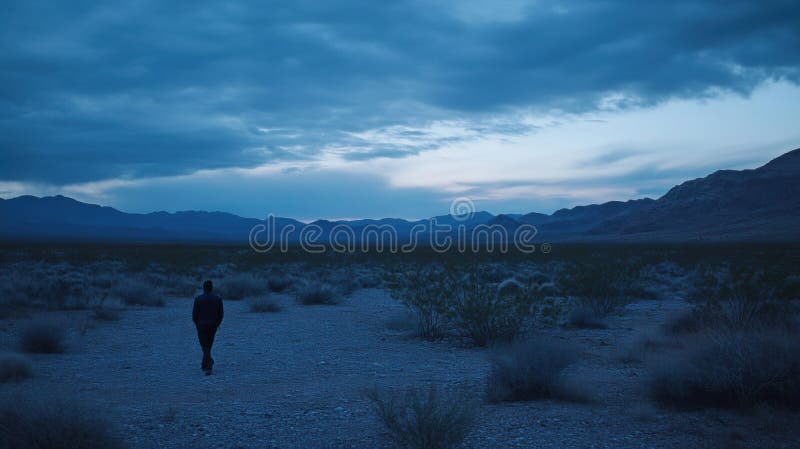 Nevada Desert Landscape Photographed during Nighttime Stock ...