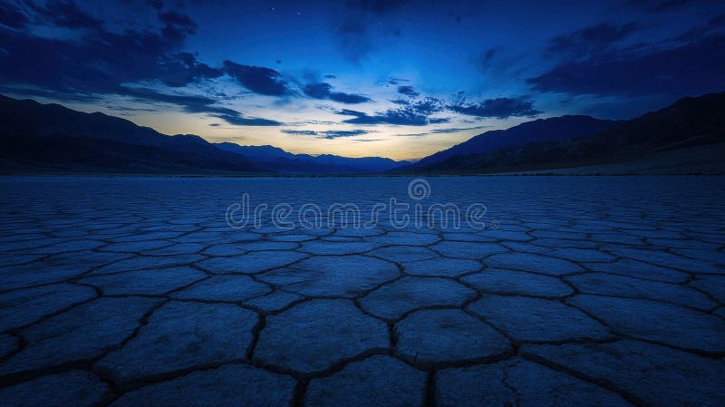 Nevada Desert Landscape Photographed during Nighttime Stock ...