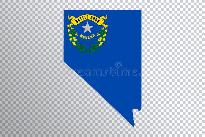 Nevada Flag and Map, Transparent Background Stock Illustration ...