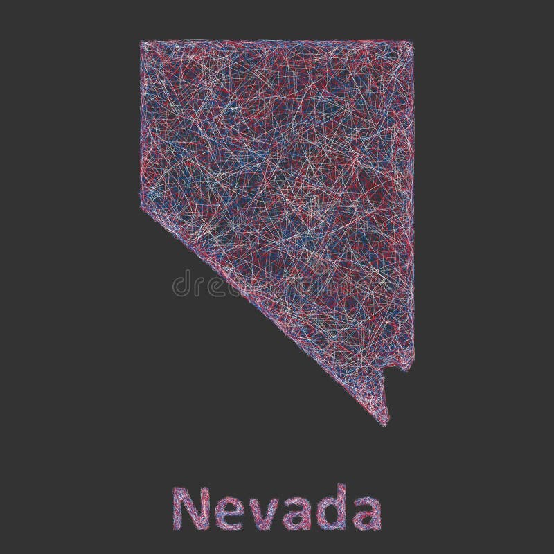 Nevada line art map stock vector. Illustration of sketch - 126790059