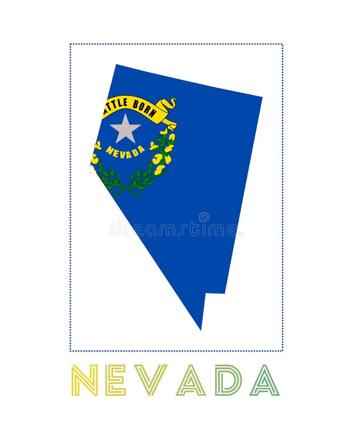 Nevada Logo. Map of Nevada with Us State Name and. Stock Vector ...