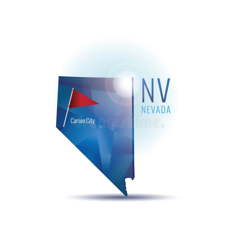 Nevada Map with Capital City. Vector Illustration Decorative Design ...