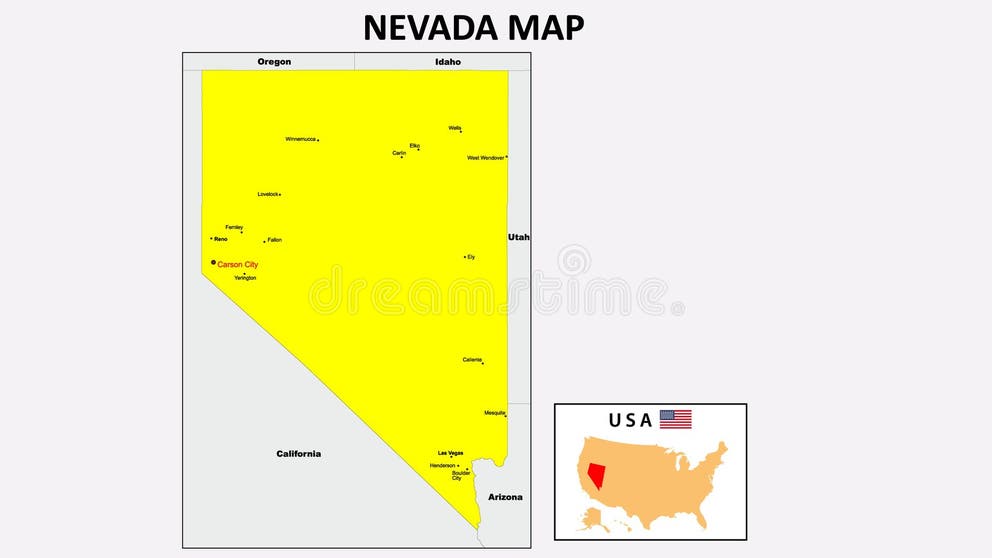 Nevada Map. State and District Map of Nevada Stock Vector ...