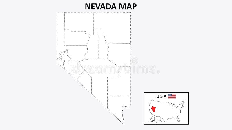 Nevada Map. State and District Map of Nevada. Political Map of Nevada ...