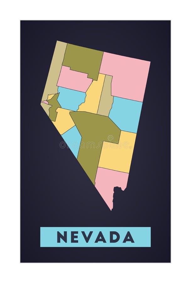 Nevada Map, Stylish Location Icon with Nevada Map and Flag Stock Vector ...
