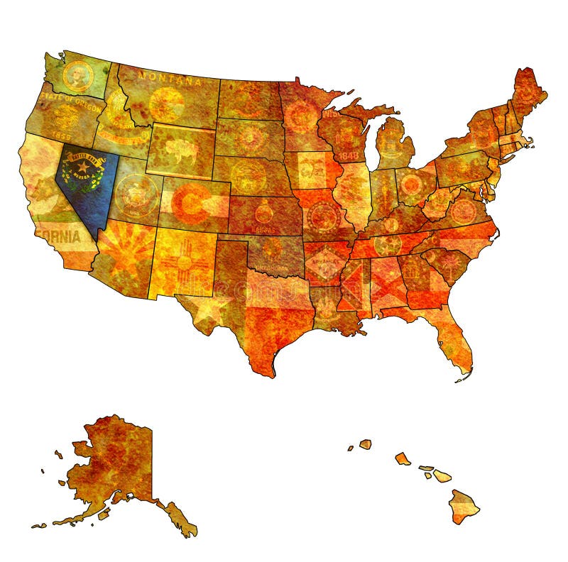 Nevada on map of usa stock illustration. Illustration of isolated ...