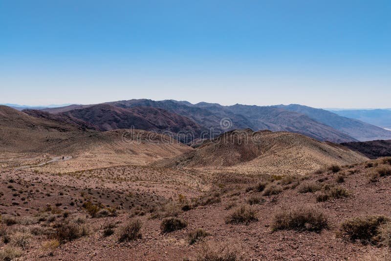Desert Mountains of Nevada with Blue Sky on the Background Stock Photo ...