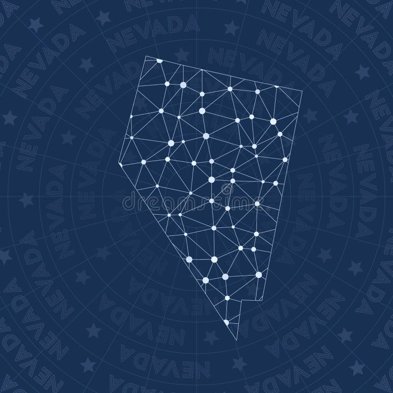 Nevada Network, Constellation Style Us State Map. Stock Vector ...