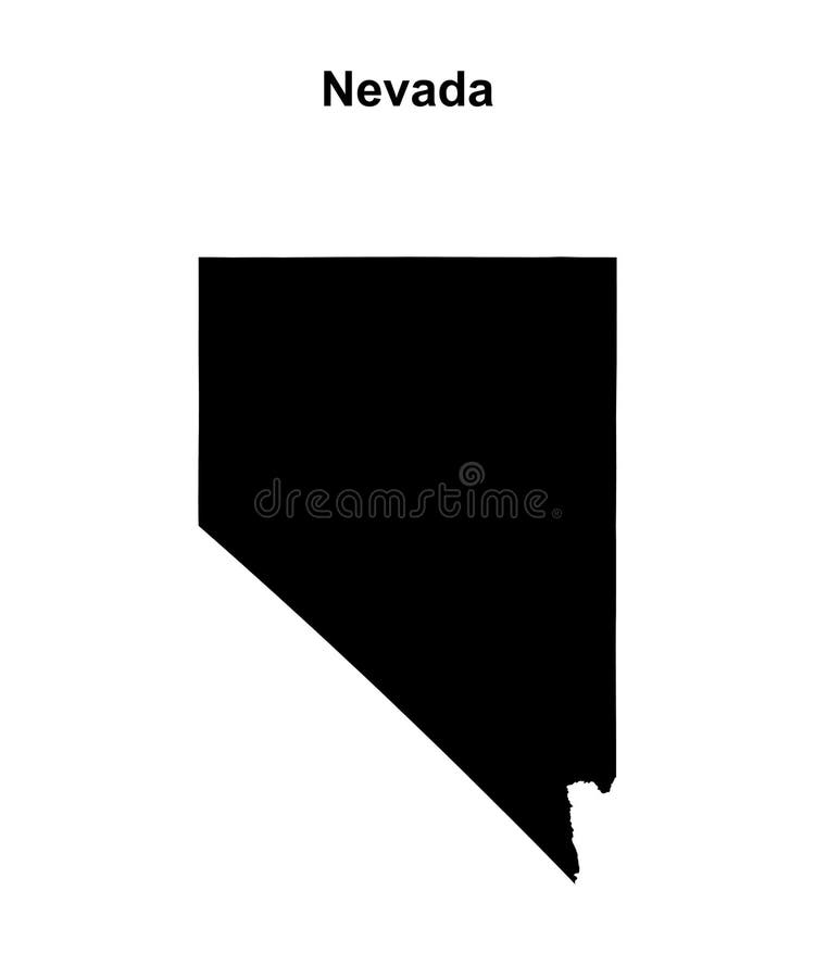 Nevada outline map stock vector. Illustration of nevada - 360688542