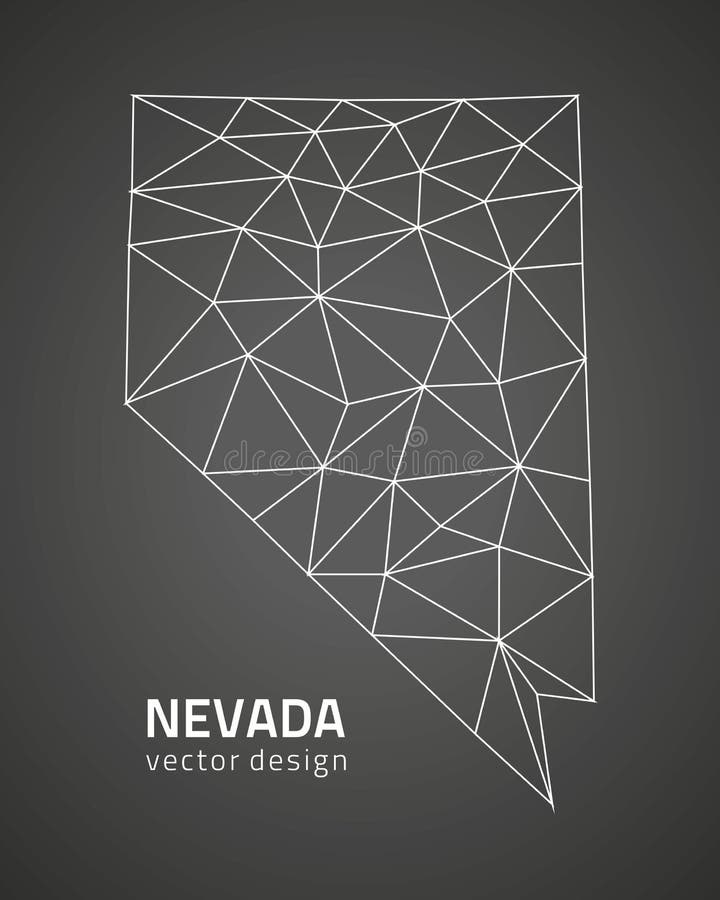 Nevada Polygonal Mosaic Grey Vector Perspective Triangle Map Stock ...