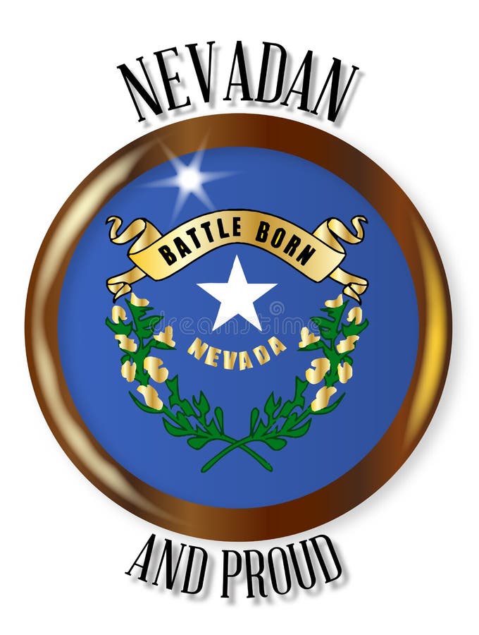 Nevada Proud Flag Button ilustración del vector. Ilustración de vector ...