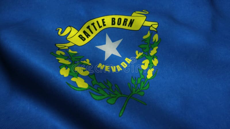 Nevada State Flag Waving in the Wind. National Flag of Nevada. Sign of ...