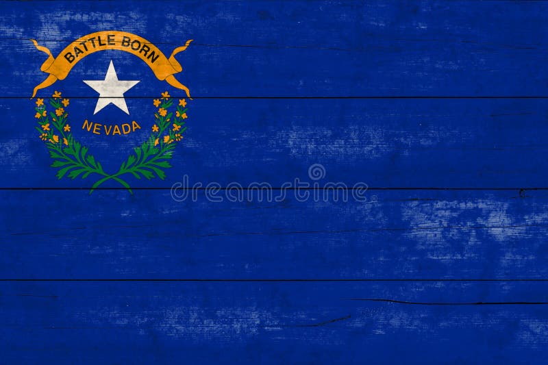 Nevada State Flag on a Wooden Surface. Banner of the Grunge Nevada ...