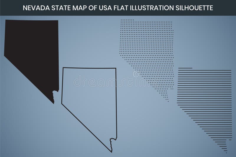 Nevada State Hand Drawn Outline Map of USA Stock Vector - Illustration ...