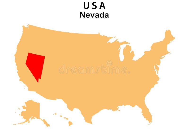 Nevada State Map Highlighted on USA Map. Nevada Map on United State of ...