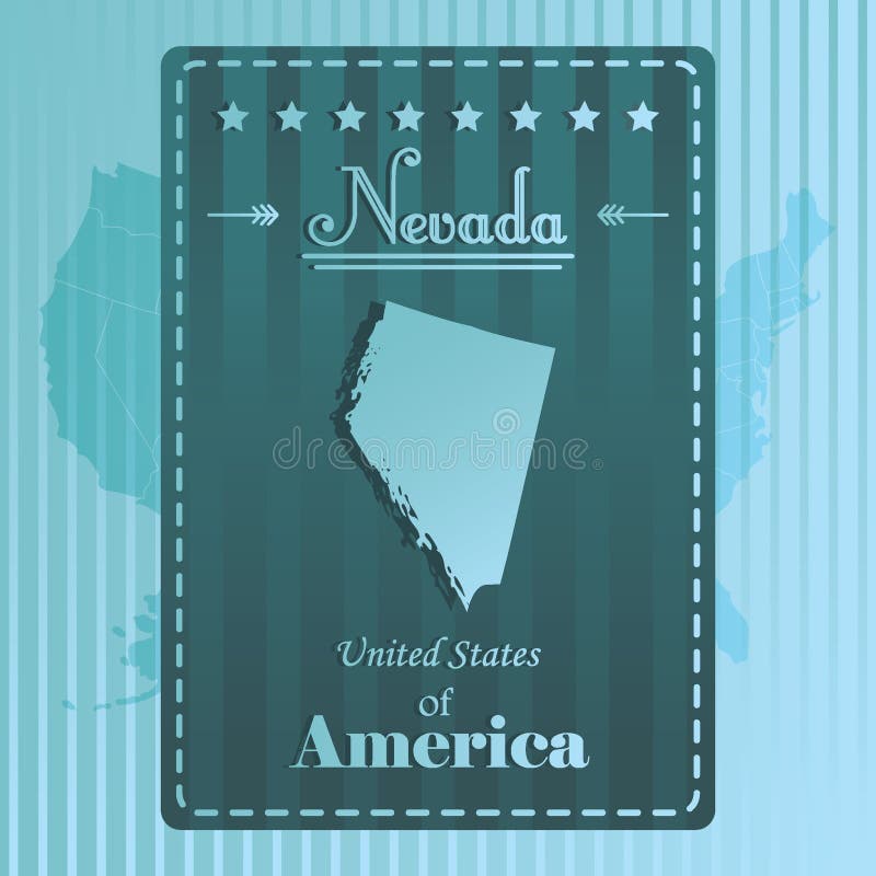 Nevada State Map Label. Vector Illustration Decorative Design Stock ...
