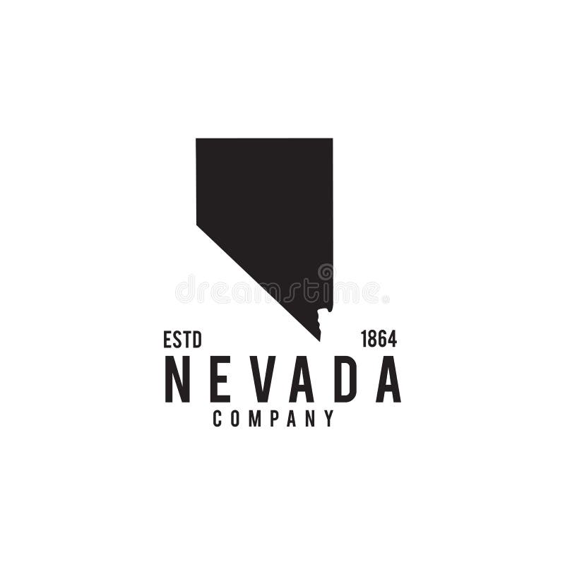 Nevada State Map Outline Logo Design Stock Vector - Illustration of ...