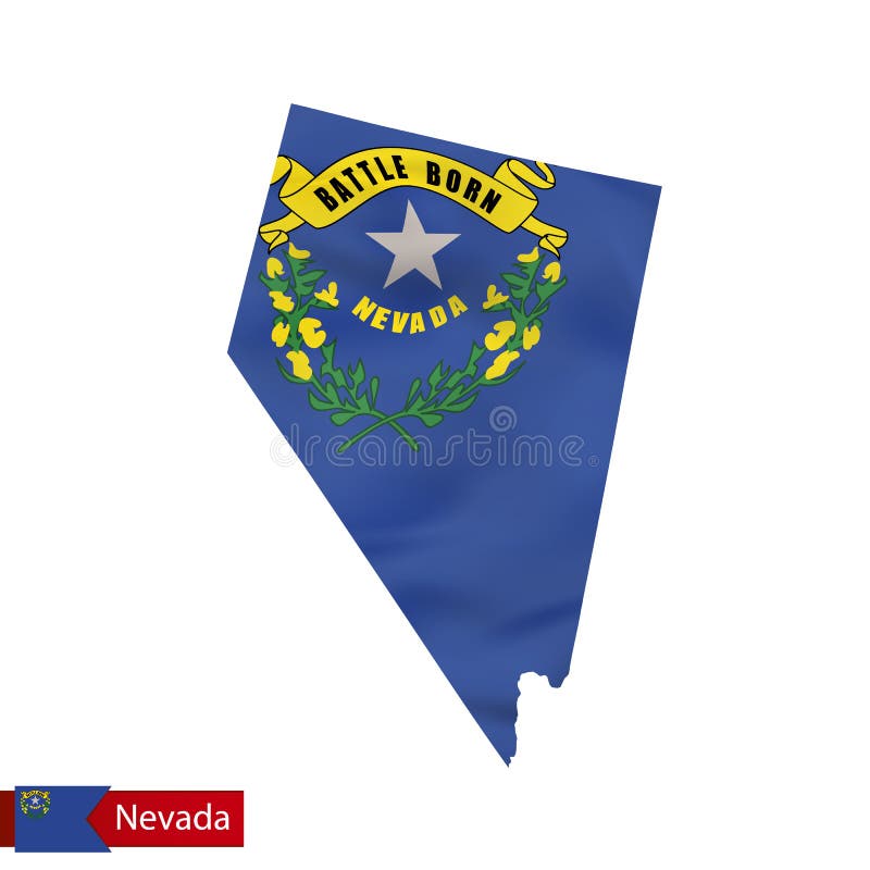 Map of Nevada with flag stock vector. Illustration of silhouette - 4178613
