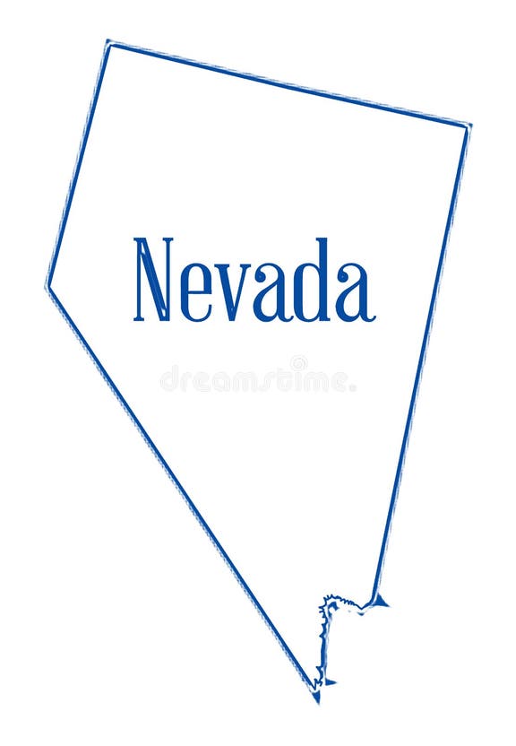 Nevada State Outline Map stock de ilustración. Ilustración de contorno ...