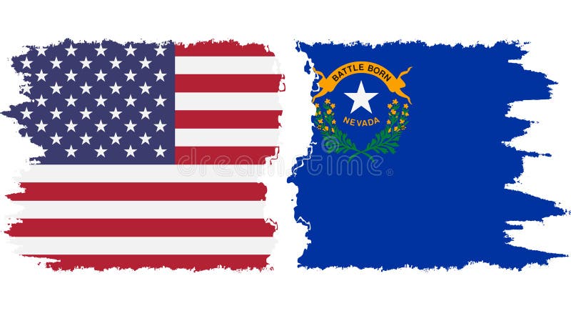 Nevada State and USA Grunge Flags Connection Vector Stock Vector ...