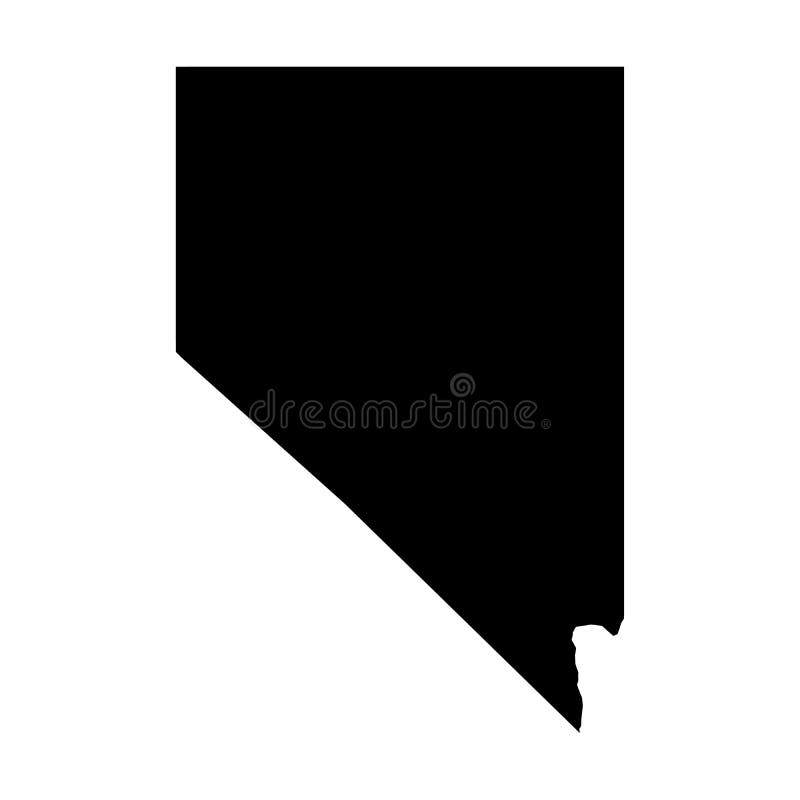 Nevada, State of USA - Solid Black Silhouette Map of Country Area ...