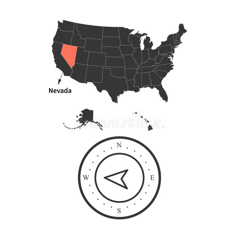Nevada State of USA. Nevada Territory and Detailed Silhouette Stock ...