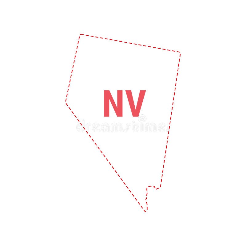 Nevada US State Map Outline Dotted Border Stock Vector - Illustration ...