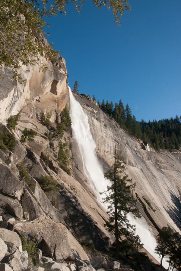 Nevada Waterfalls in Yosemite Stock Image - Image of america, national ...