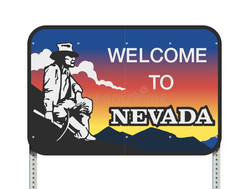 Nevada welcome road sign stock vector. Illustration of reno - 95349385