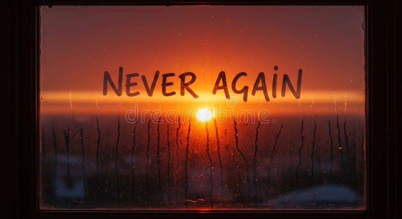 Never Again Sunrise a Sunrise Viewed through a Misted Window with the ...