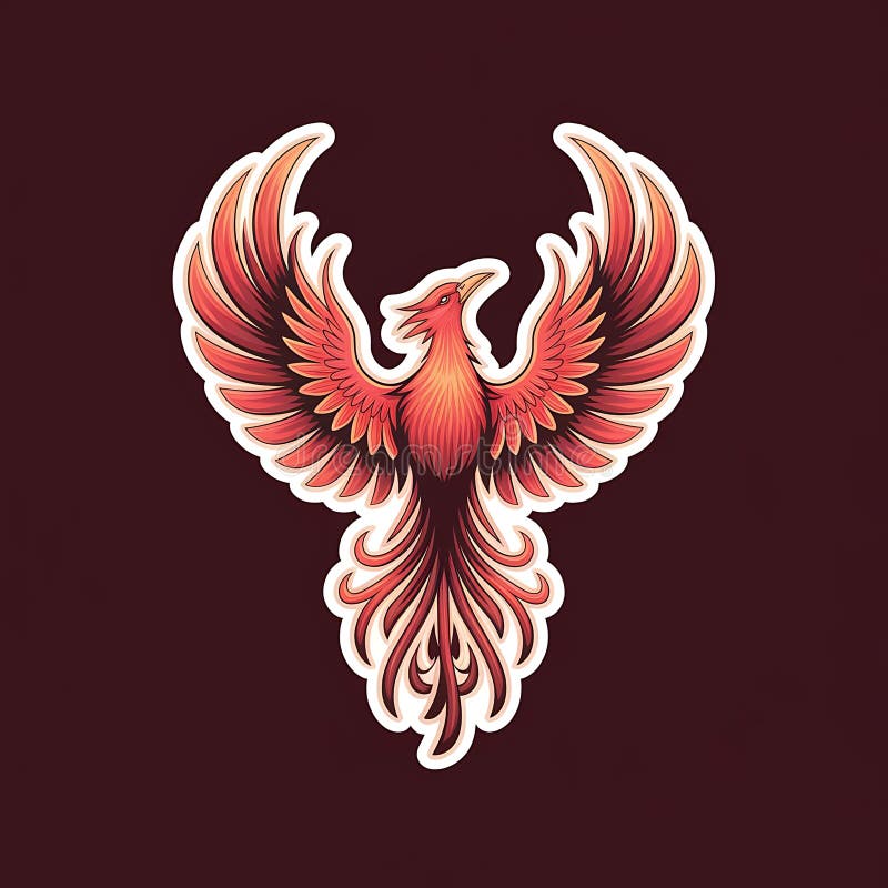 Never Back Down Rising Phoenix Design, Intense Red-orange Scheme, with ...