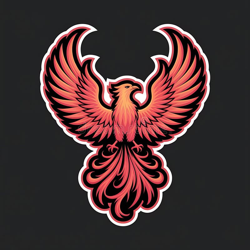 Never Back Down Rising Phoenix Design, Intense Red-orange Scheme, with ...