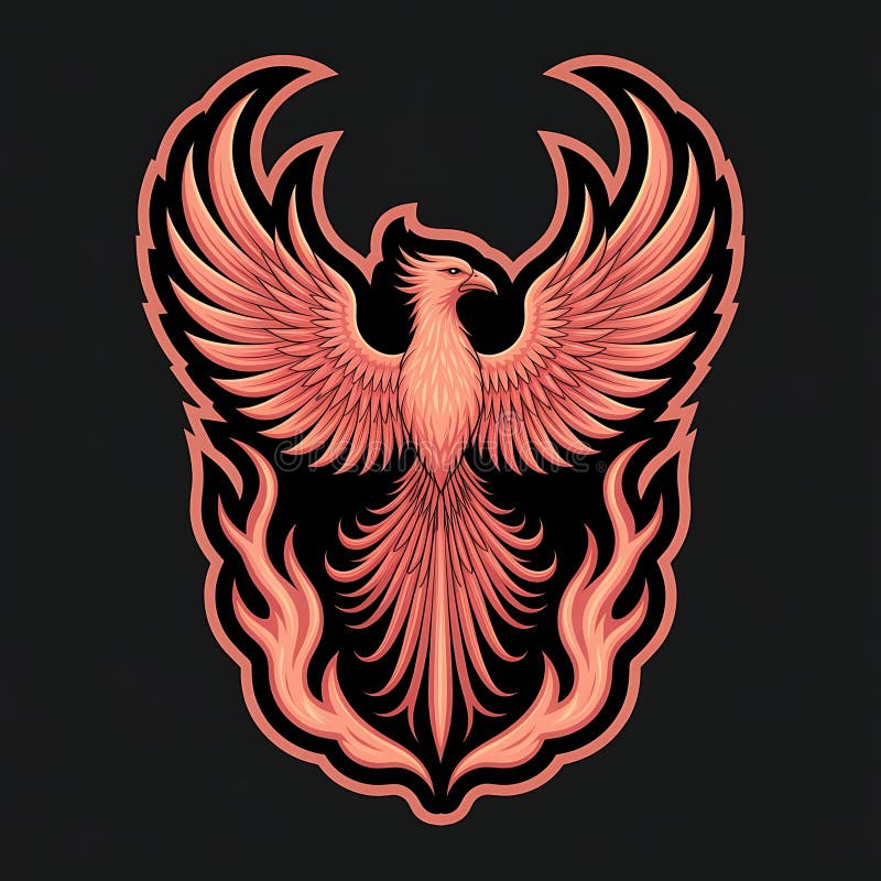 Never Back Down Rising Phoenix Design, Intense Red-orange Scheme, with ...