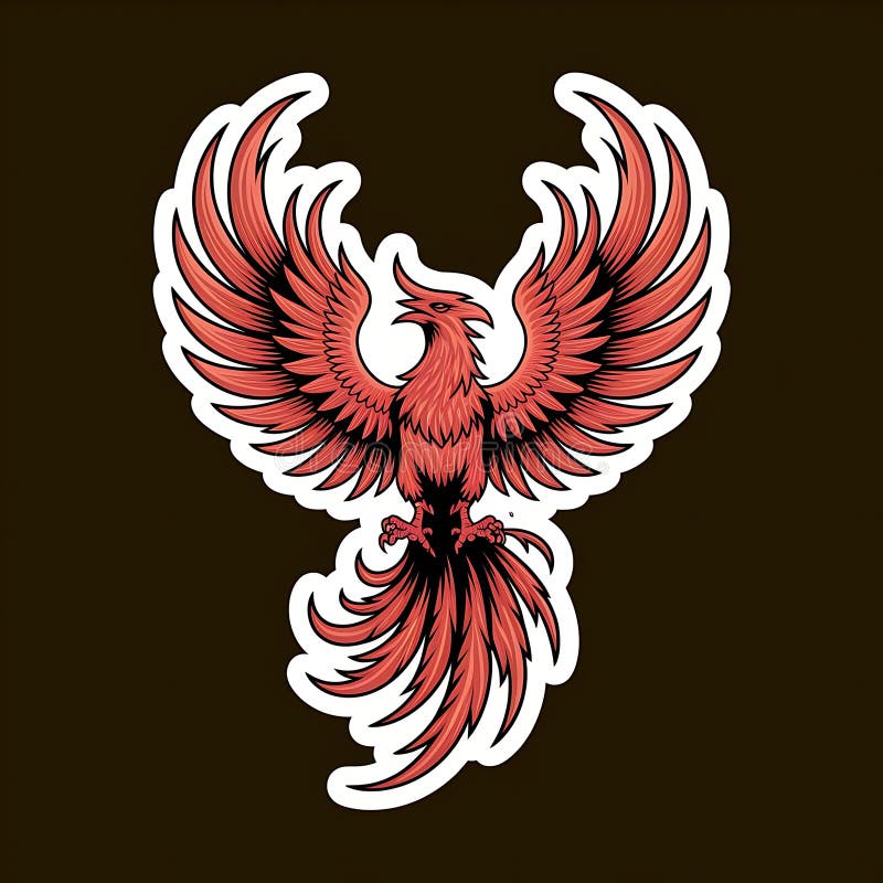 Never Back Down Rising Phoenix Design, Intense Red-orange Scheme, with ...