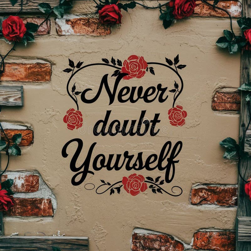 Never Doubt Yourself Motivational Typography Stock Illustration ...