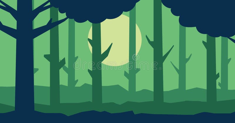 Never Ending Mountain Jungle Forest Tree Vector Parallax Background ...