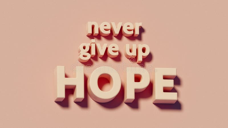 Never Give Up Hope Mesage Written in a Note on a Blue Mailbox Stock ...