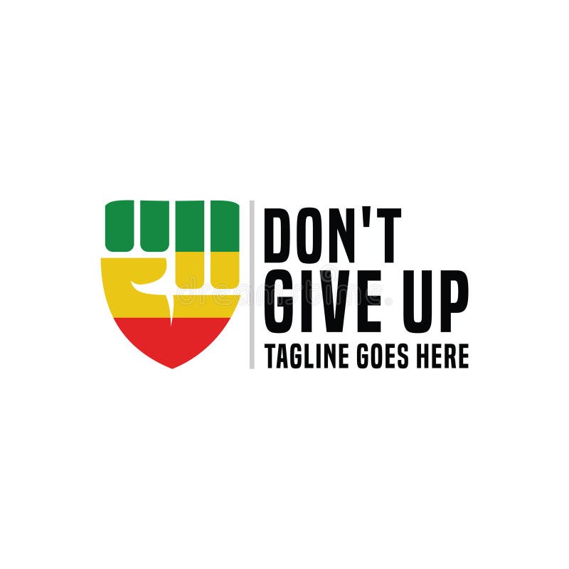 Never Give Up Logo Design Vector Motivation Stock Vector - Illustration ...