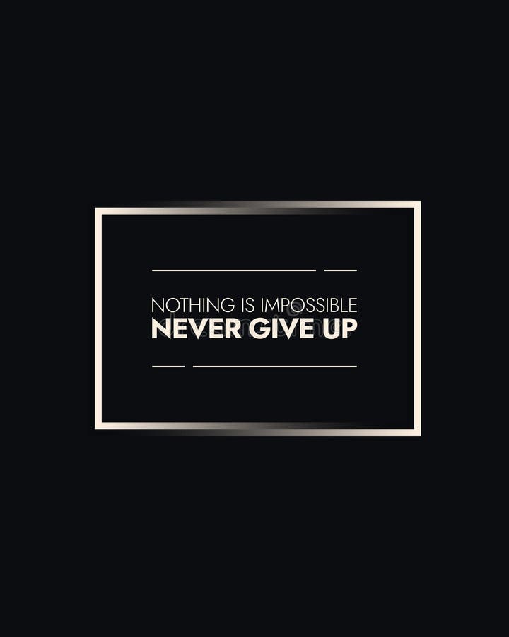 Never Give Up Typography Tshirt Design Vector Stock Illustration ...