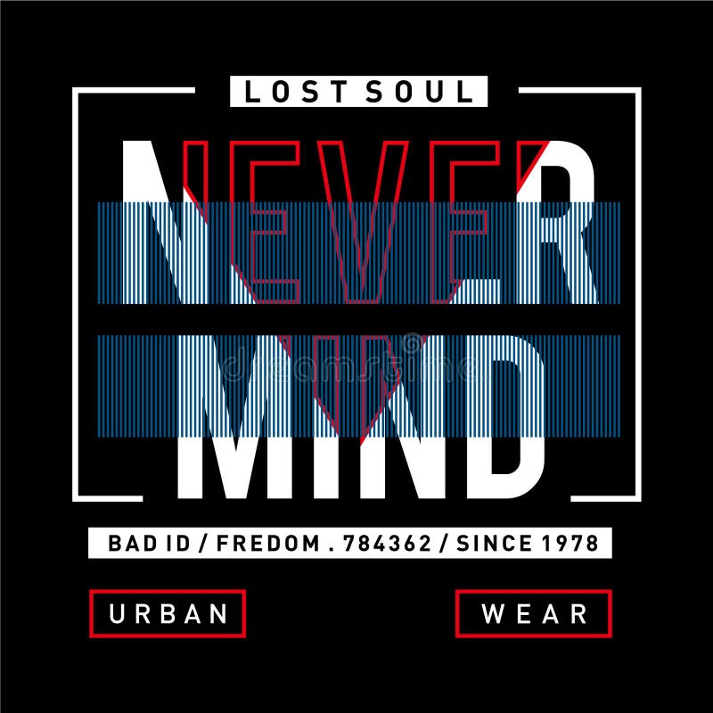 Never Mind Circle Lettering with Ink Vector Illustration Stock Vector ...