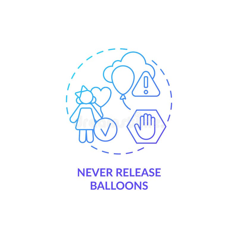 Never Release Balloons Blue Gradient Concept Icon Stock Vector ...