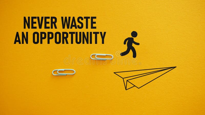 Never Waste an Opportunity is Shown Using the Text Stock Image - Image ...