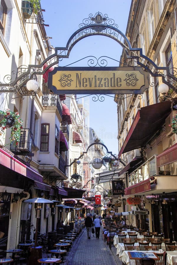 Nevizade Street, Beyoglu District, Istanbul, Turkey Editorial Image ...