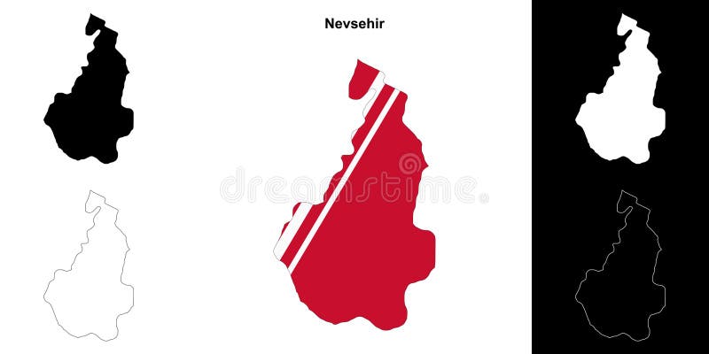 Nevsehir outline map stock vector. Illustration of shape - 323686778