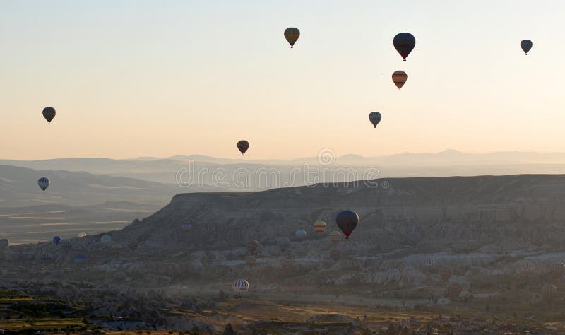 A View from Balloons Flying in Cappadocia, Turkey. Editorial Stock ...