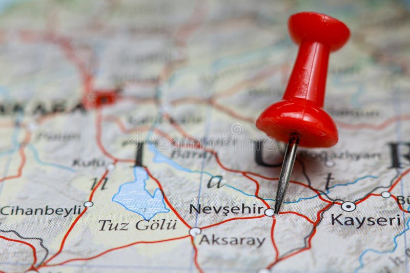 Nevsehir, Turkey Pin on Map Stock Photo - Image of needle, macro: 372923392