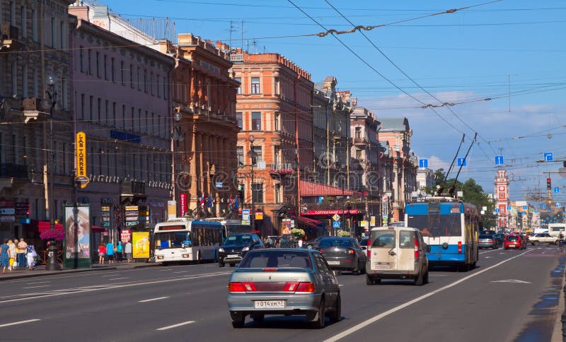 Nevsky Prospect in Saint Petersburg Editorial Image - Image of ...